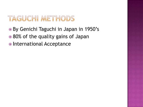 Taguchi Method Final.pptx | Technology & Computing