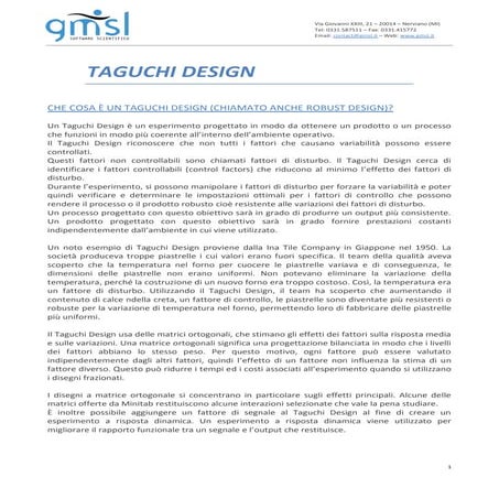 Taguchi Design con Minitab | PDF