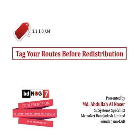 Tag your Routes Before Redistribution | PDF
