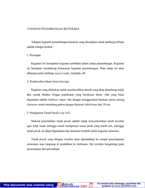 Disposal Pertambangan | PDF