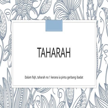 slide ceramah untuk tajuk taharah ( bersuci ) | PPTX