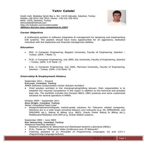 Tahir Celebi Cv En | PDF