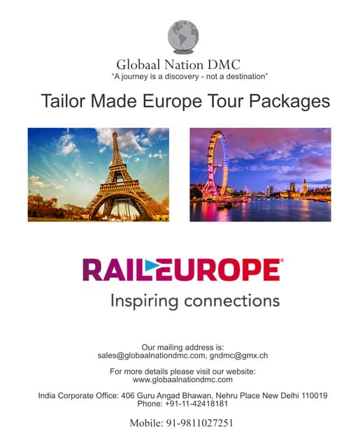Tailor Made Europe Tour Packages | PDF