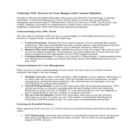 Understanding NOC Monitoring Services with Costs and Benefits in AI-NOC.docx
