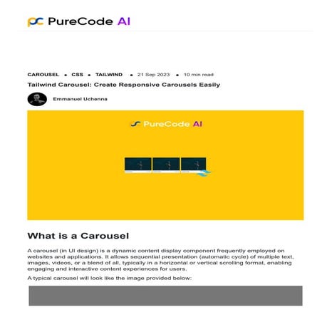 Tailwind Carousel: Create Responsive Carousels Easily - Blogs | PDF
