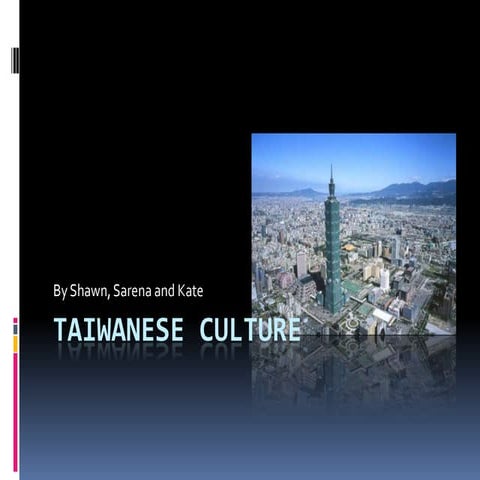 Taiwanese culture by Kate, Sarena & Shawn | PPTX
