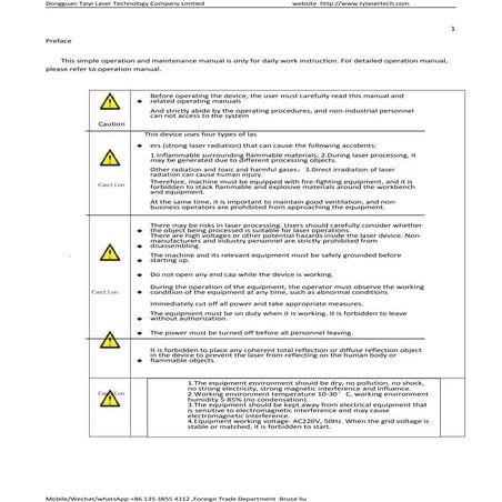 Taiyi fiber laser marking machine manual english edition | PDF