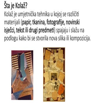 Šta je Kolaž, uvod u kolaž, osnovna škola | PPTX