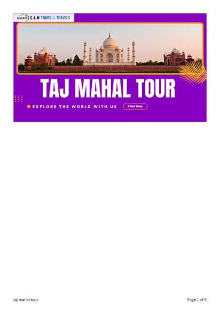 TAJ MAHAL TOUR PACKAGES | Taj Mahal Tour | PDF