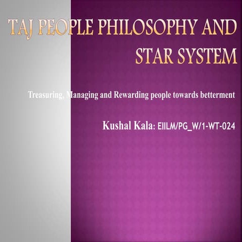 Taj People Philosophy and Star System | PPTX
