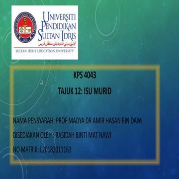 Tajuk 12 ( isu murid) | PPTX