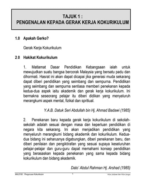 GKKO1062 : DASAR UTAMA KOKURIKULUM | PPTX