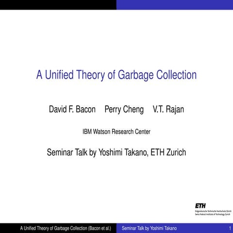Unified Theory of Garbage Collection | PDF