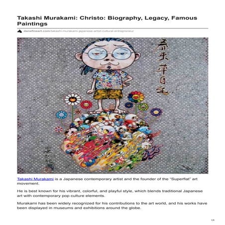 Takashi Murakami Christo Biography Legacy Famous Paintings Pdf