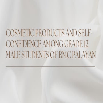 Cosmetic products and self-confidence among male students | PDF