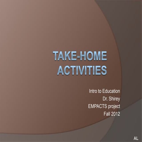 Take home activities | PPTX
