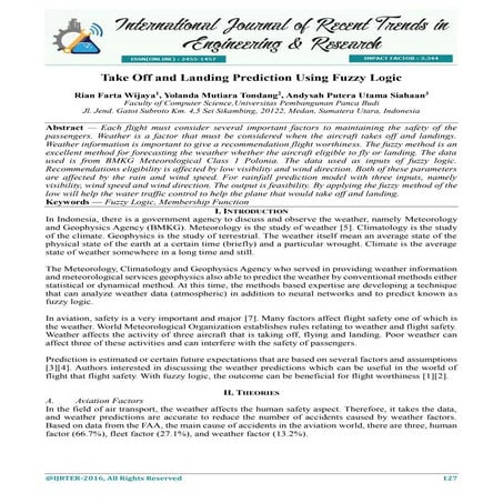 Take Off and Landing Prediction Using Fuzzy Logic | PDF