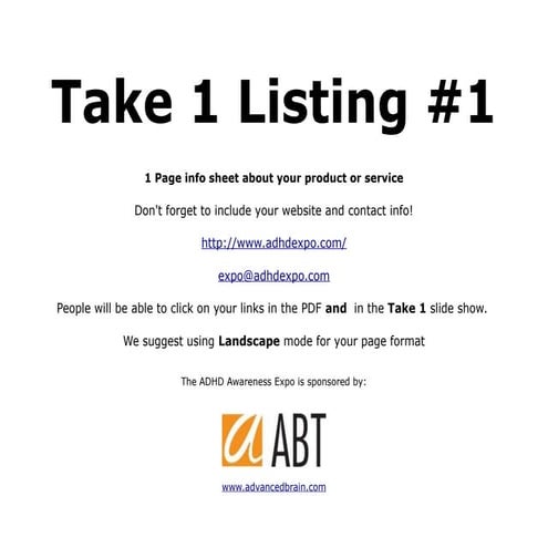 Take 1 sample | PPT