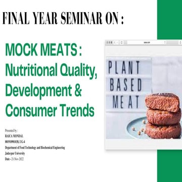 Mock Meats | PDF