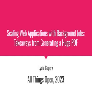 Scaling Web Applications with Background | PDF