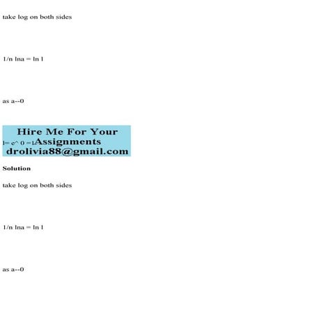 take log on both sides1n lna = ln las a--0.pdf | Physics | Science