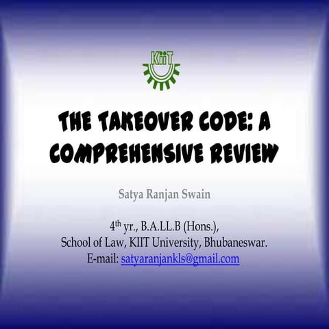 Takeover Code: A comprehensive Review | PPTX