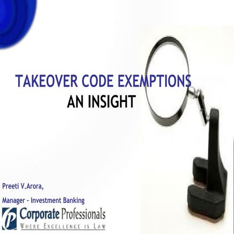 Takeover code exemptions | PPT
