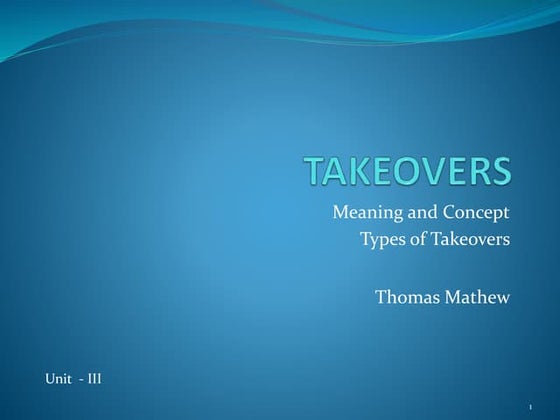 SMERGERS Presentation | PPT