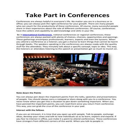 Take part in conferences | PDF