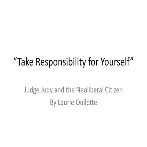 Take responsibility for yourself | PPTX | Lifestyle | Genres