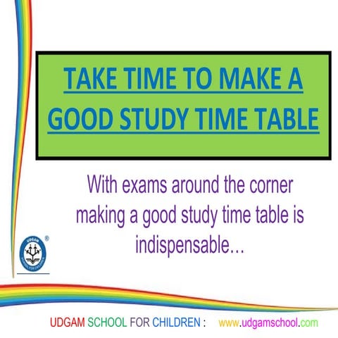 Take time to make a good study time | PPT
