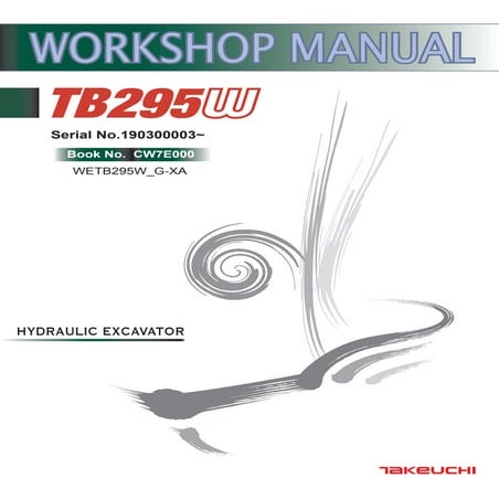 Takeuchi tb295 w hydraulic excavator service repair workshop manual ...