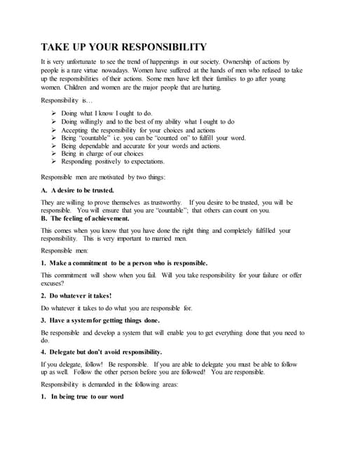 Responsibility Presentation.pptx | Family and Relationships