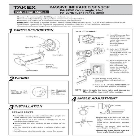 Takex PA15WE Instruction Manual | PDF