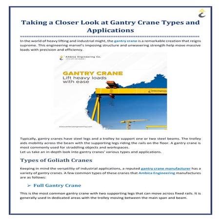 Taking a Closer Look at Gantry Crane Types and Applications.pdf