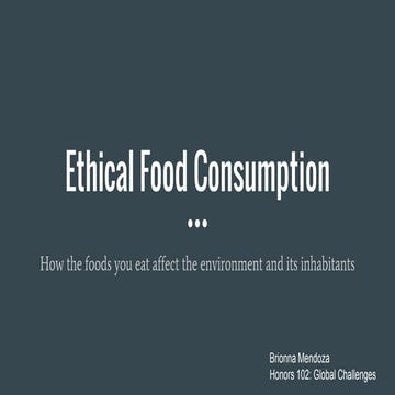 Taking Action: Ethical Food Consumption | PPT