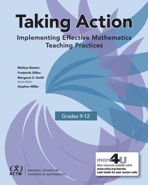 Taking Action Implementing Effective Mathematics Teaching Practices In Grades 9 12 Etc Pdf