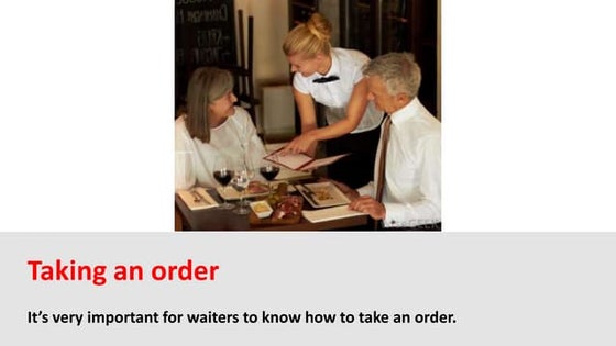 Taking beverage order | PPT