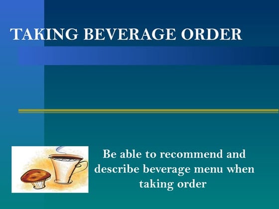 The art of Order Taking | PPT