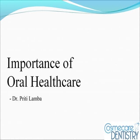 Taking care of oral health | PPT
