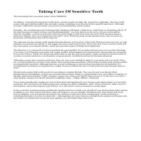 Taking care of your teeth | PDF