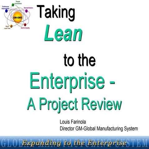 Taking Lean to the Enterprise | PDF