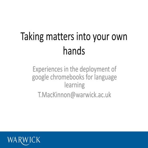 Taking matters into your own hands | PPT