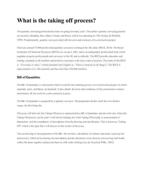 Quantity take off | PPT