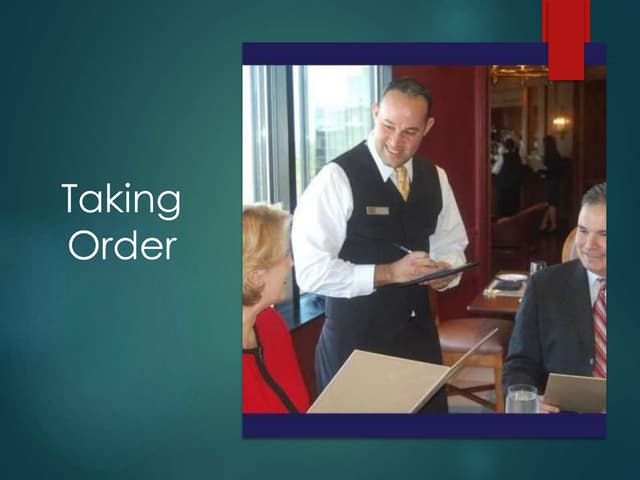 The art of Order Taking | PPTX