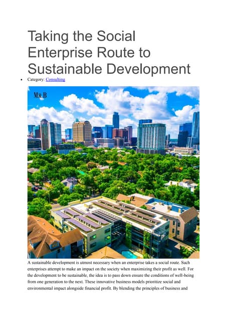 Introduction to social enterprise | PPT