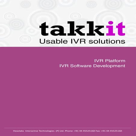 Takkit IVR platform | PDF
