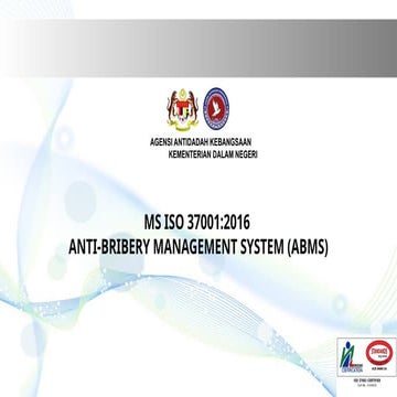 TAKLIMAT AUDITOR ABMS MS ISO 37001:2016 Anti- Bribery Management System ...