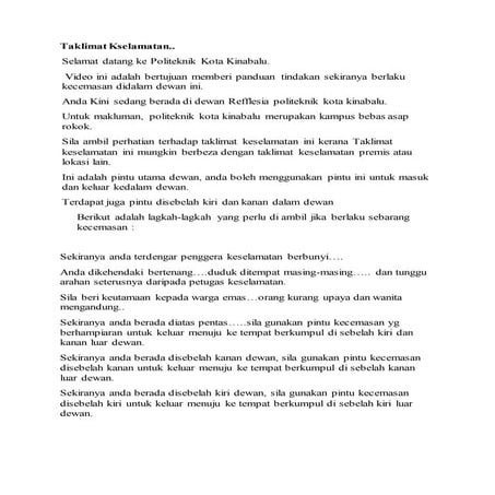 Taklimat kselamatan (2) | DOCX