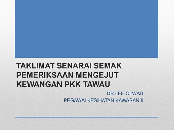 Senarai semak pemeriksaan krselamatan tempat kerja dan healthy setting ...